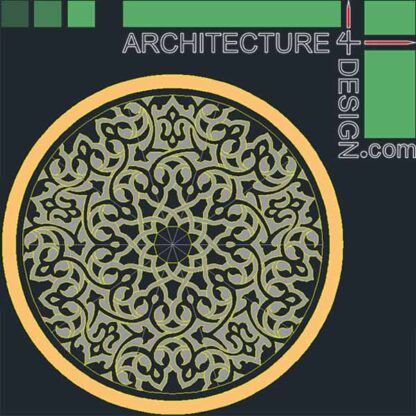Islamic architecture ornament motifs and arches for AutoCad