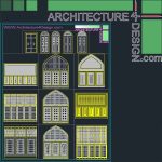 Islamic architecture ornament motifs and arches for AutoCad