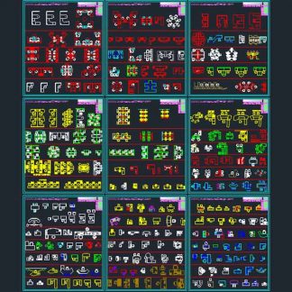 Office furniture symbols and layouts collection, AutoCad DWG file ...