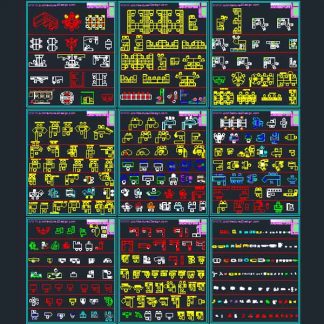 Office furniture symbols and layouts collection, AutoCad DWG file ...