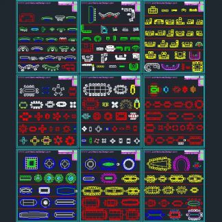 Office furniture symbols and layouts collection, AutoCad DWG file ...