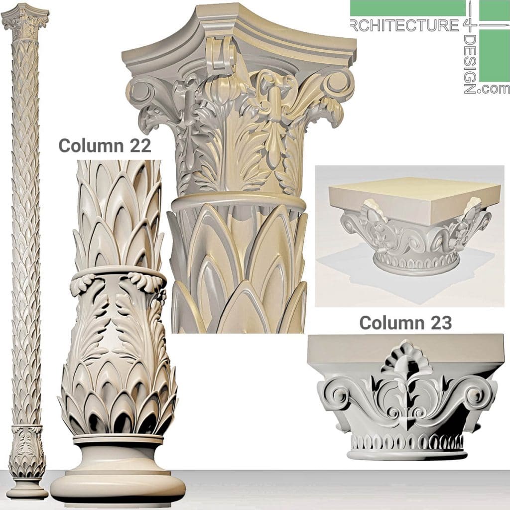 3D models of classical columns for 3ds Max - Architecture for Design