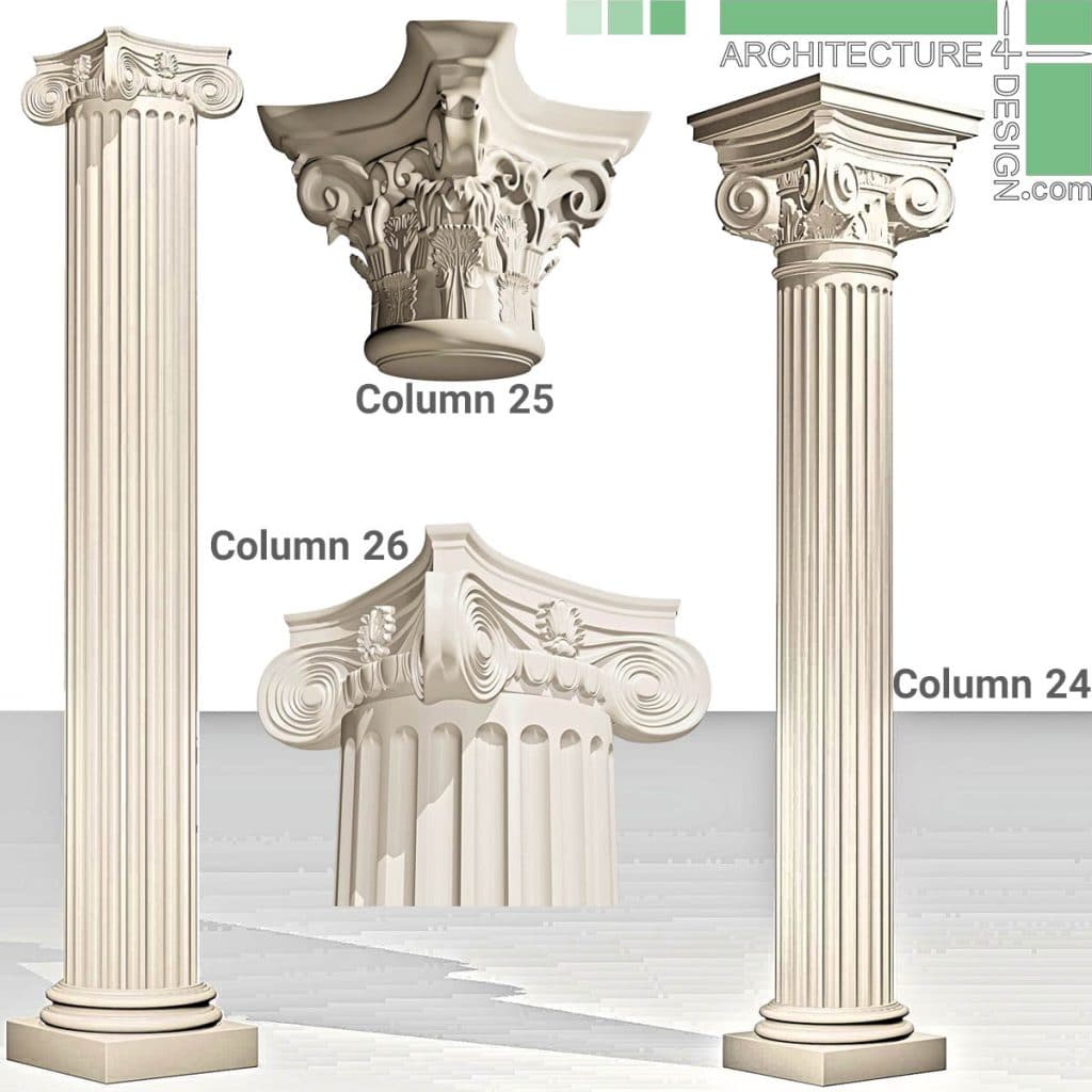 3D models of classical columns for 3ds Max - Architecture for Design