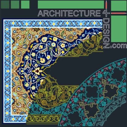Islamic architecture ornament motifs and arches for AutoCad