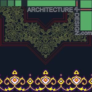 Islamic architecture ornament motifs and arches for AutoCad